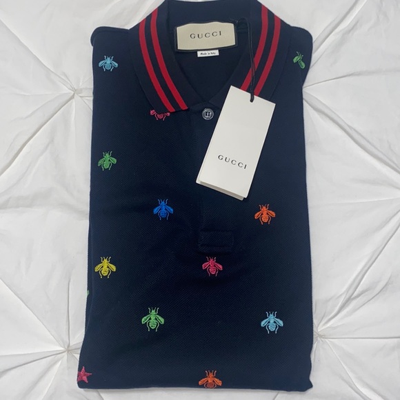 Gucci | Shirts | Gucci Embroidery Bee Polo | Poshmark